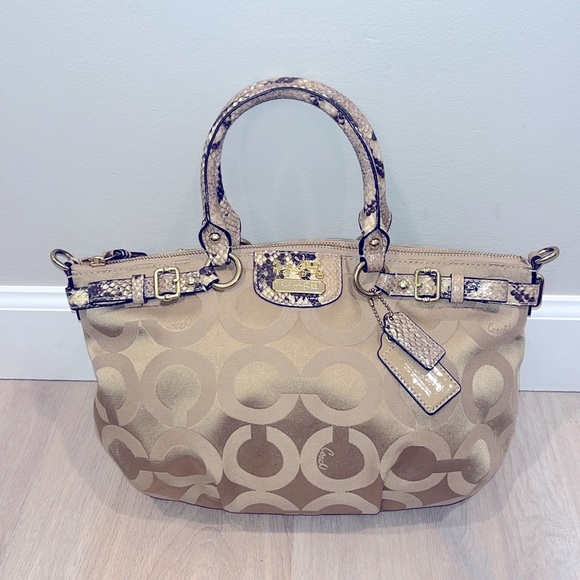 Coach | Bags | Coach Sophia Op Art Madison Snakeskin Satchel | Poshmark